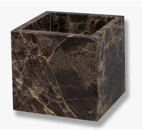 Tmavě hnědý mramorový koupelnový organizér na vatové tampony Marble – Mette Ditmer Denmark