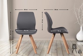 Jídelní židle Carnforth - 2 ks - umělá kůže | šedé