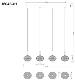 Globo 16042-4H - LED Lustr na lanku AIDA 4xLED/5,75W/230V 3000K/4500K/6500K