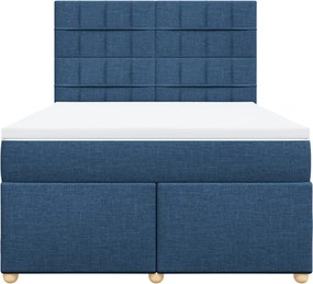 Box spring postel s matrací modrá 140x200 cm textil 3293609