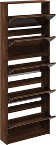 Botník se zrcadlem 5patrový hnědý dub 63 x 17 x 169,5 cm 3228285