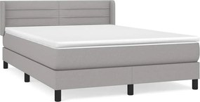 Box spring postel s matrací světle šedá 140 x 200 cm textil 3129793