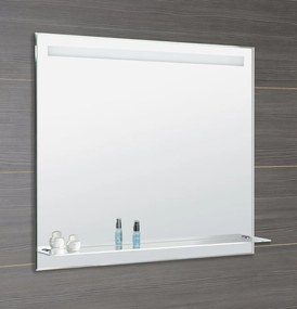 Aqualine Zrcadlo s LED osvětlením a policí 100x80cm, kolébkový vypínač ATH55
