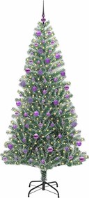 Umělý vánoční stromeček se sněhem a LED osvětlením 210 cm 3396830