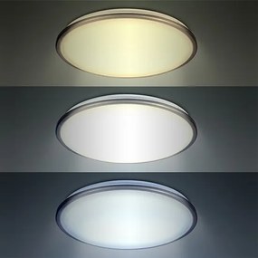 SOLIGHT LED stropní osvětlení SILVER, 24W, teplá bílá-studená bílá, 39cm, kulaté WO761