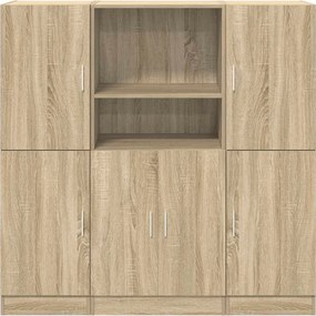 Sada 3 kusů kuchyňských skříněk dub sonoma kompozitní dřevo 3324153