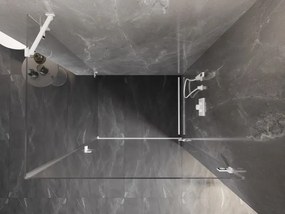 Mexen Lunar-B, pravostranný výklopný sprchový kout 100 x 80 cm, 8mm čiré sklo, bílý profil, 832-100-080-20-00-P