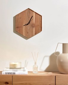 Šestihranné dřevěné nástěnné hodiny eikaz 35 x 35 cm MUZZA