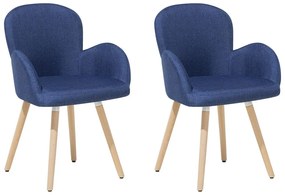 Dvě čalouněné židle v modré barvě BROOKVILLE Beliani