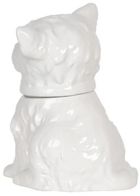 Bílá keramická skladovací dóza s designem psa Joseph – 20x20x26 cm