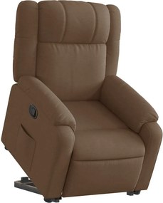 Zvedací polohovací křeslo hnědé textil 3205206