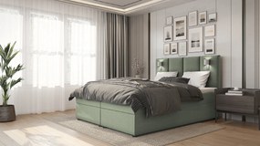 SFAB Kontinentální čalouněná postel PARMA (90x200 cm) Barva látky: Zelená (Inari 34)