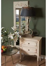 Vintage stolní lampa s patinou Mallorie – 48x48x105 cm