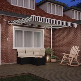 Automatická zatahovací markýza s LED antracit a bílá 300x250 cm 3215781