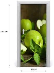 Samolepící fototapeta na dveře zelená jablka 85x205 cm