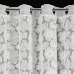 ZÁCLONA NA KROUŽCÍCH EVA MINGE JASMIN1 140X250 CM BÍLÁ