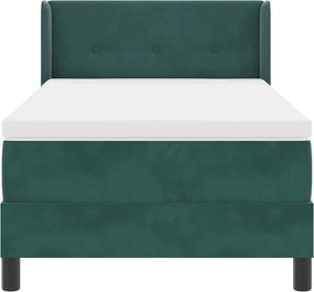Postel s boxspringem s čelo Tmavě zelená 190 x 90 cm samet 3341447