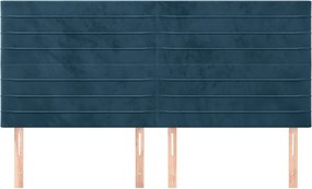 Čelo postele tmavě modré 200x5x118/128 cm sametové 3116542