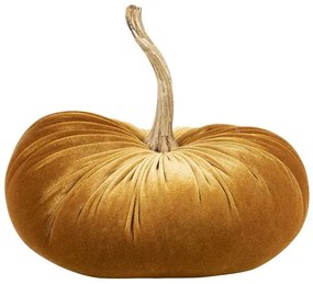 Oranžová sametová dekorativní dýně Pumpkin M - 25*25*24cm