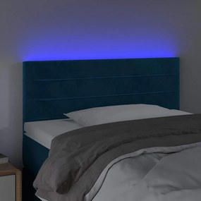 Čelo postele s LED tmavě modré 90x5x78/88 cm samet 3121792