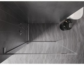 Mexen, Mexen Kioto-XF L sprchová stěna s rámem 50 x 202 cm, průhledná 10 mm, chrom - 800-050-174-01-00-XF