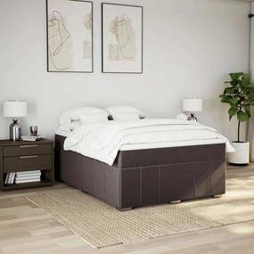 Box spring postel s matrací tmavě hnědá 140x200 cm textil 3285480