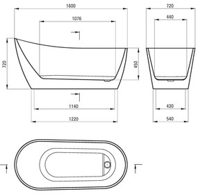 Deante Arnika, volně stojící akrylátová vana 160x72 cm, bílá lesklá, DEA-KDA_016W