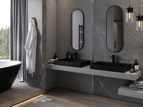Mexen Loft oválné koupelnové zrcadlo 100 x 35 cm, černý rám - 9851-100-035-000-70