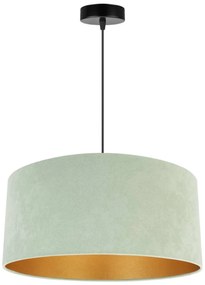 Závěsné svítidlo Mediolan, 1x pistáciové/zlaté textilní stínítko, (výběr ze 2 barev konstrukce), (fi 44cm)