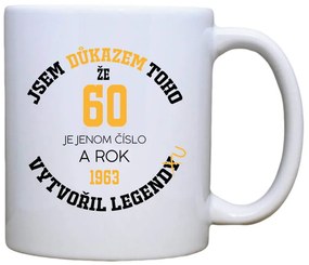 Super plecháček Keramický hrnek s potiskem 60 je jenom číslo Objem a motiv: 300 ml černý lem