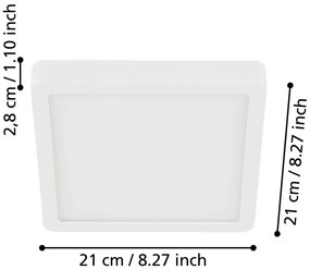 Bílé LED stropní svítidlo 21x21 cm FUEVA 5 – EGLO
