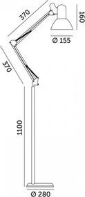 Flexibilní stojací lampa AURIQ 1xE27/60W/230V 184 cm černá