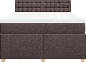 Box spring postel s matrací tmavě hnědá 160x200 cm textil 3286748