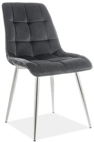 Casarredo - Komfort nábytek Jídelní židle SIK CHROM VELVET černá/chrom