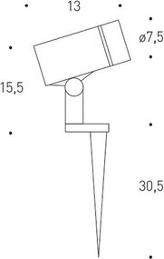 PANIT EST753 SHOOT na bodci antracitová 230V COB LED 8W 30° IP65 3000K - PAN INTERN.