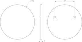 Sapho Sapho, NOTION kulaté zrcadlo v rámu, ø 80cm, zlatá matná, NT800G