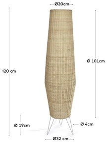 Ratanová stojací lampa Kave Home Kamaria 120 cm