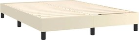 Rám postele s boxspringem krémový 140x200 cm umělá kůže 3120702