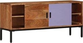 TV skříňka medově hnědá a šedá 110 x 30 x 50 cm masivní akácie 337076