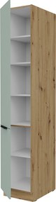 ARIA st | vysoká skříňka 40 DK-210 2F potravinová s policemi | 40 cm | ANTI FINGERPRINT povrch | artisan/aquamarine