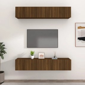 TV skříňky 4 ks hnědý dub 80 x 30 x 30 cm kompozitní dřevo