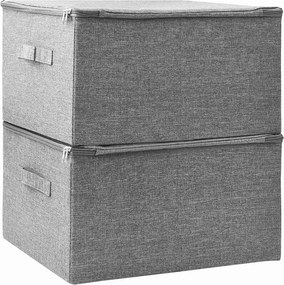 Úložné boxy 2 ks textil 43 x 34 x 23 cm šedé 332910