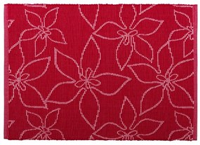 SCANquilt prostírání RIB květy červenobílá prostírání cca 30 x 45 cm
