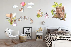 Dětská nálepka na zeď s roztomilým motivem myší rodinka 100 x 200 cm