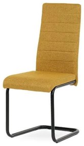 Autronic Moderní jídelní židle Židle jídelní, žlutá látka, černý kov (DCL-401 YEL2)