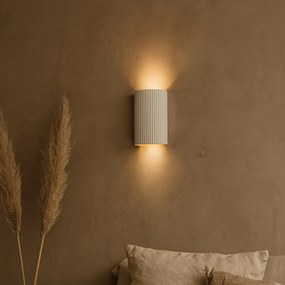 Skandinávská nástěnná lampa béžová půlkruhová 2-světla - Plaster