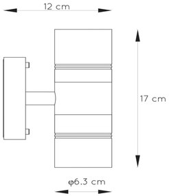 Lucide 14867/11/30 - LED Venkovní nástěnné svítidlo ARNE-LED 2xGU10/5W/230V IP44