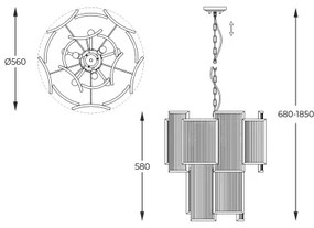 Zuma Line P0528-08A-F4AC - Lustr na řetězu SERGIO 8xE14/60W/230V chrom