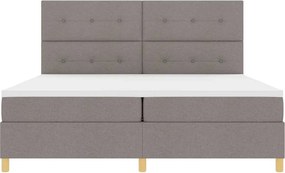Postel s boxspringem s čelo Taupe 200 x 200 cm textil 3339648