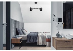 Stropní svítidlo Toledo, 2x černé/transparentní skleněné stínítko, B